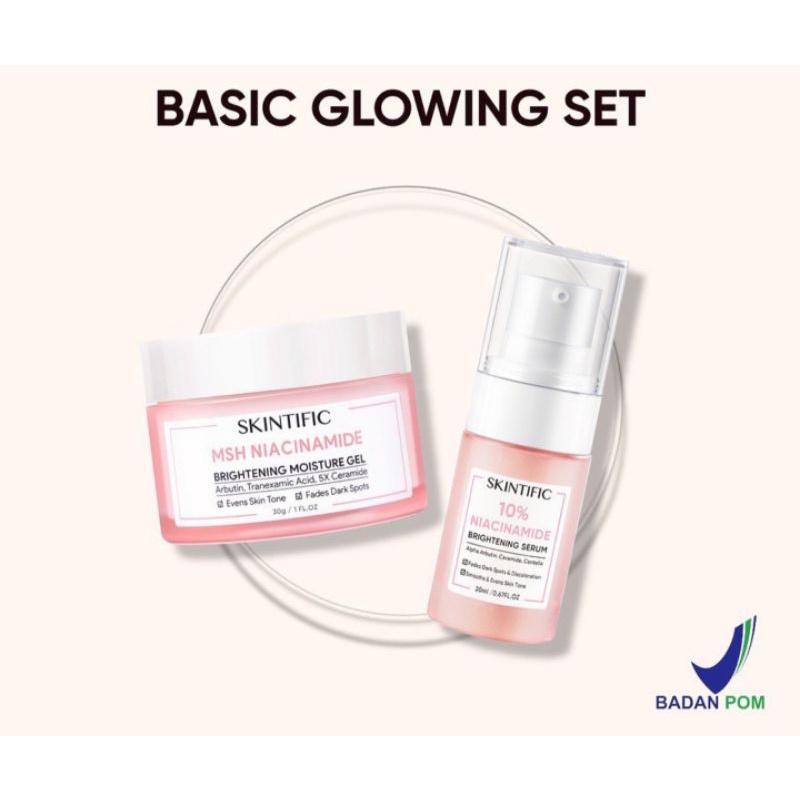 Jual SKINTIFIC Basic Glowing Set - 10% Niacinamide Brightening Serum ...