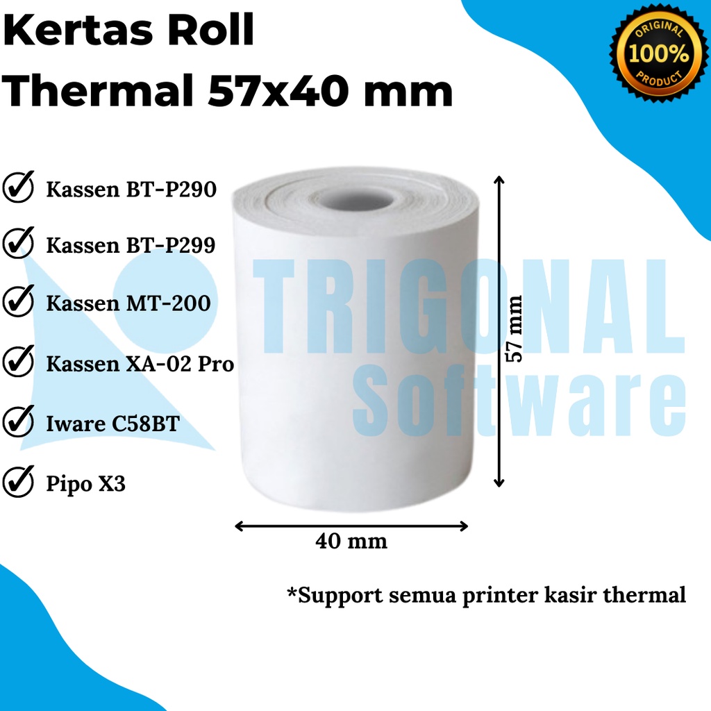 Jual KERTAS THERMAL PAPER ROLL UKURAN 57X40 | Shopee Indonesia