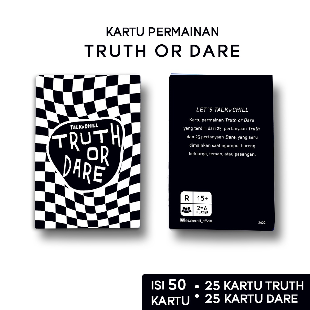 Jual Kartu Truth or Dare TalknChill | Kartu permainan | Game card | Shopee Indonesia
