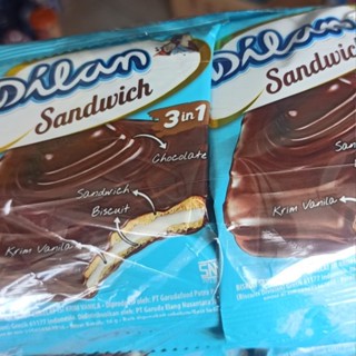 Jual Dilan Sandwich 3in1 Biskuit Sandwich Cokelat RENCENG (isi 10 pcs ...