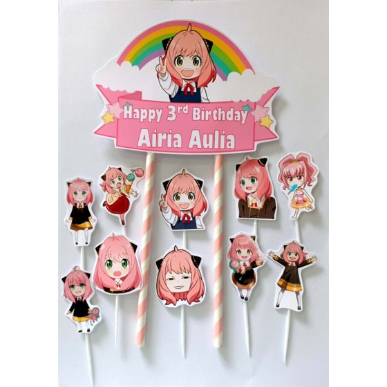 Jual TOPPER CAKE HIASAN KUE GAMBAR ANYA BISA CUSTOM NAMA | Shopee Indonesia
