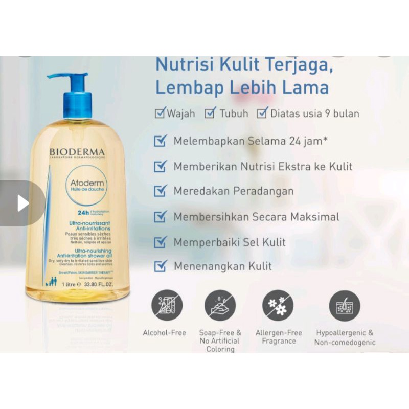 Jual Bioderma Atoderm Huil/sabun kulit kering/kulit sensitif/atopik ...