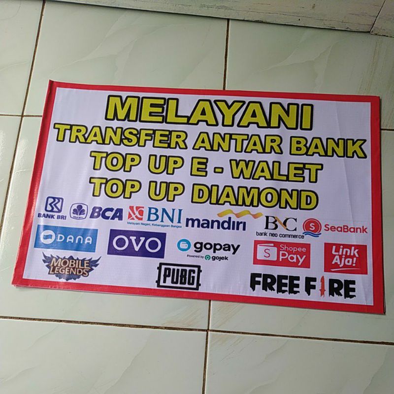 Jual Spanduk Jual Jasa Top up dan transfer | Shopee Indonesia
