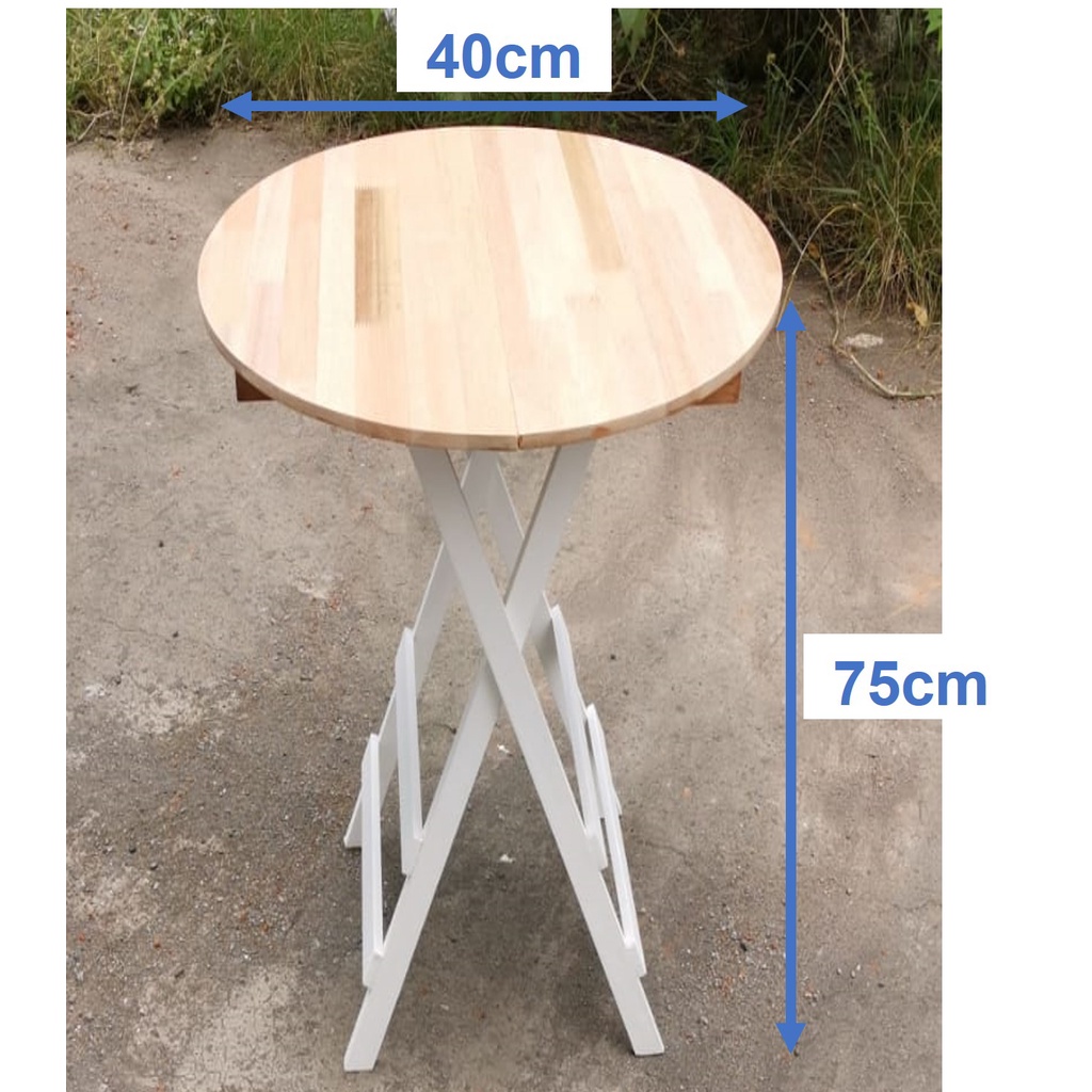 Jual Meja Bulat Full Kayu Solid Ukuran Custom Pesanan ( Diameter 40 cm ...