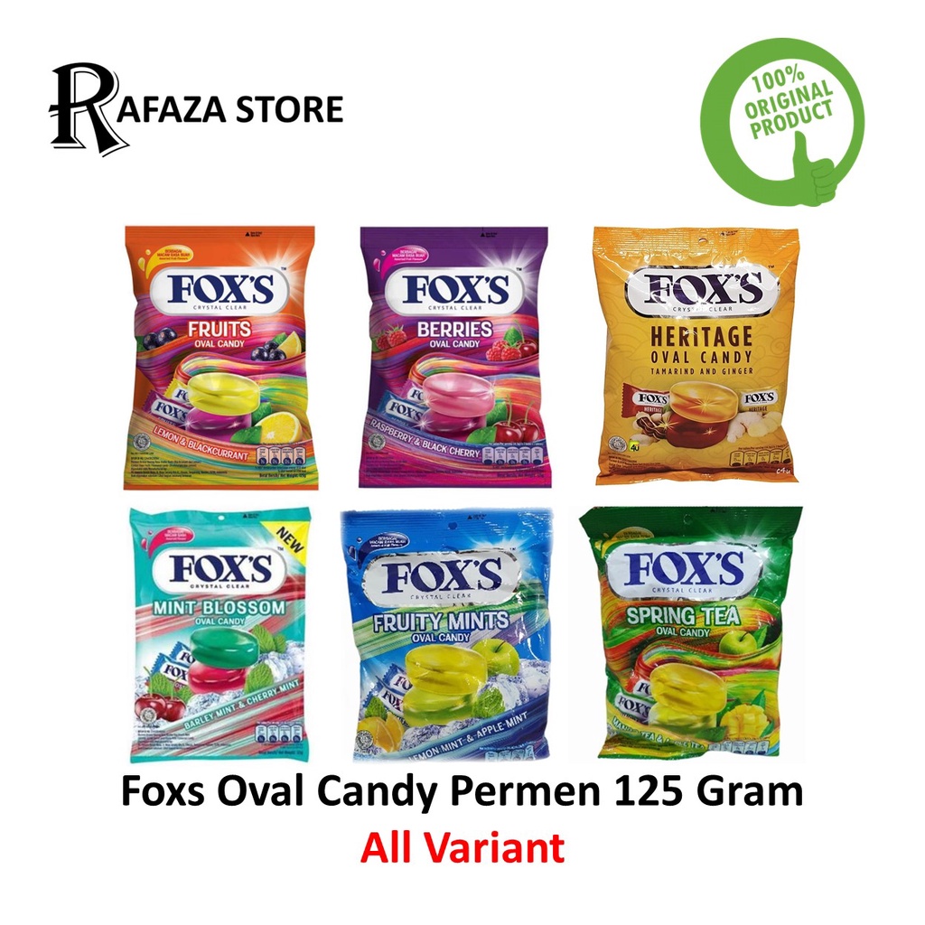 Jual FOXS Permen Crystal Clear Oval Candy 125 Gram | Shopee Indonesia