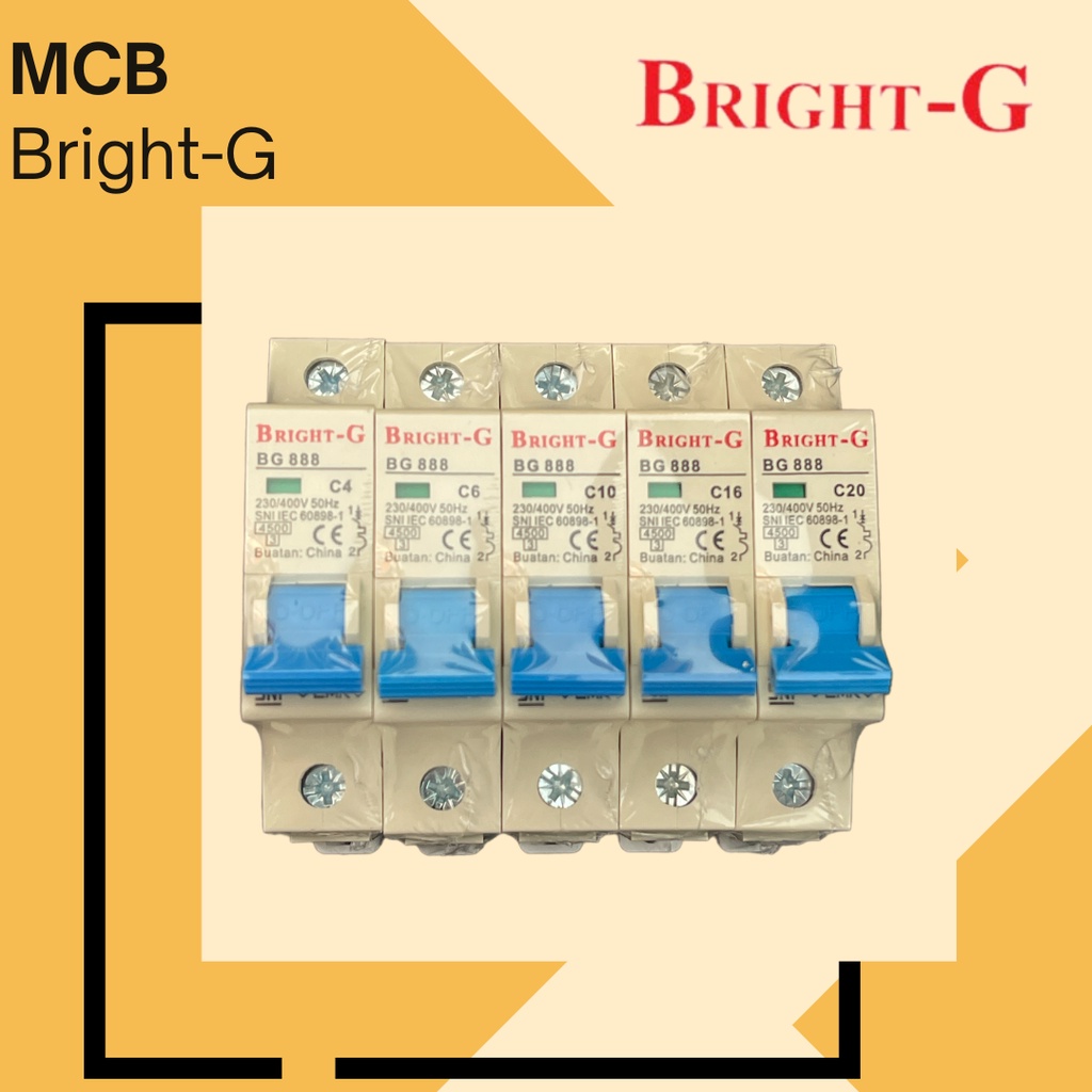 Jual MCB BRIGHT-G 1P 4A, 6A, 10A, 16A, 20A Bright G MCB SNI | Shopee ...
