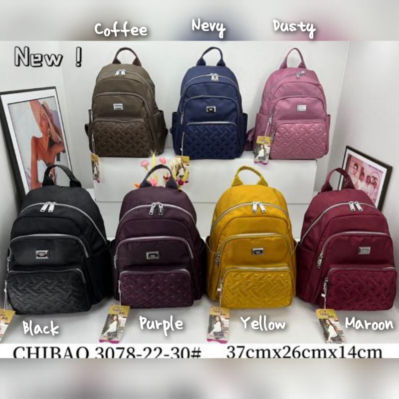 Jual TAS RANSEL/BACKPACK ORI CHIBAO KANVAS BORDIR 4Sleting CB378 ...
