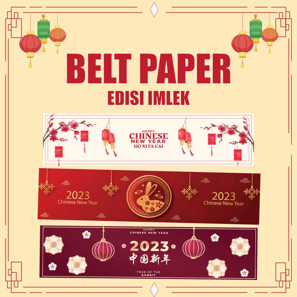 Jual Paper Belt Imlek Kertas Custom Hamper / Label Segel Bahan Art ...