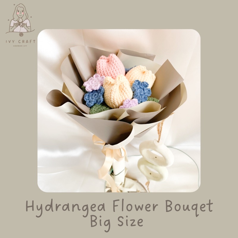 Jual Flower Bouqet with Hydrangea / Buket Bunga / Buket bunga rajut ...