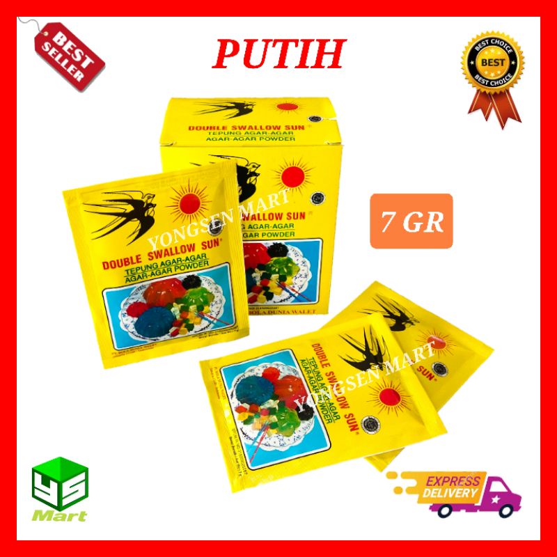 Jual Agar agar double swallow sun matahari 7 gr powder cap dua walet ...
