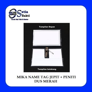 Jual MIKA NAME TAG JEPIT + PENITI UKURAN 9 CM X 5,5 CM 50 PCS | Shopee ...