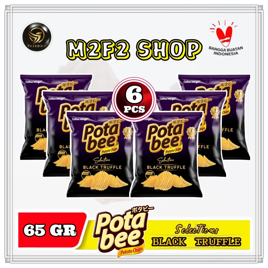 Jual Keripik Kentang Potabee Selection Black Truffle - 65 gr (Kemasan 6 ...