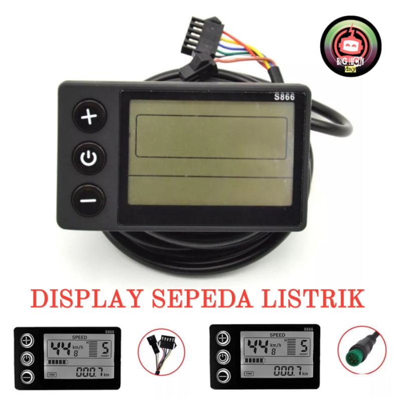 Jual LCD DISPLAY S866 SEPEDA LISTRIK SUPPORT 24V 36V 48V LAYAR MONITOR ...
