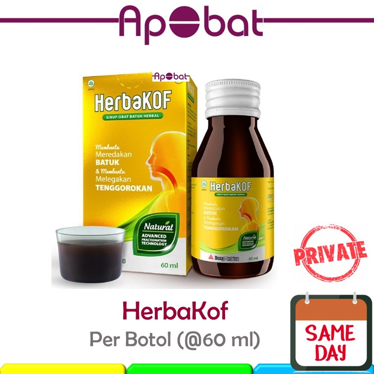 Jual - ApObat - Herbakof SIRUP 60 / 100 ml Obat Batuk Kering Berdahak ...