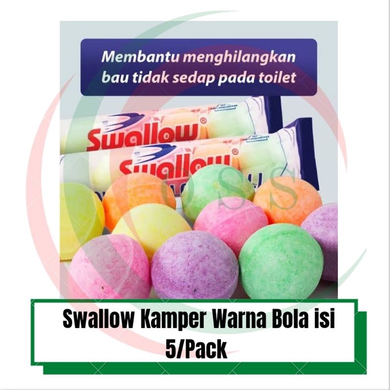 Jual Swallow Swalow Kamper Bola Warna Isi 5 Pewangi Kamar Mandi Toilet ...