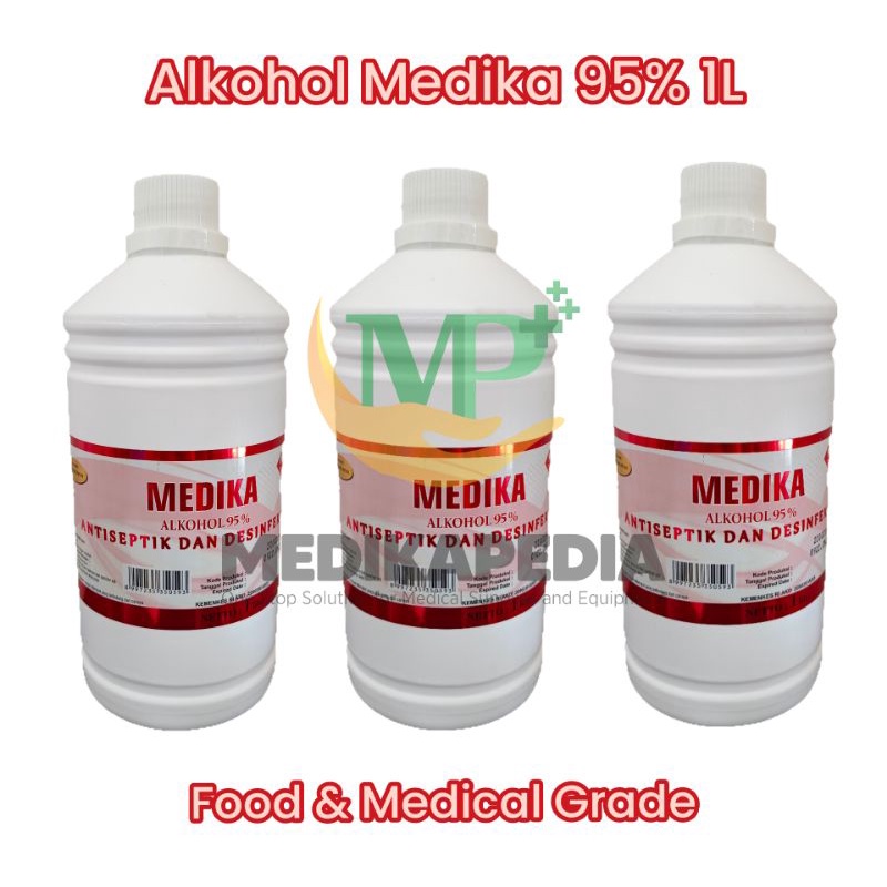 Jual Alkohol Medika 95% 1L Antiseptik / Alcohol Medica Food & Medical ...