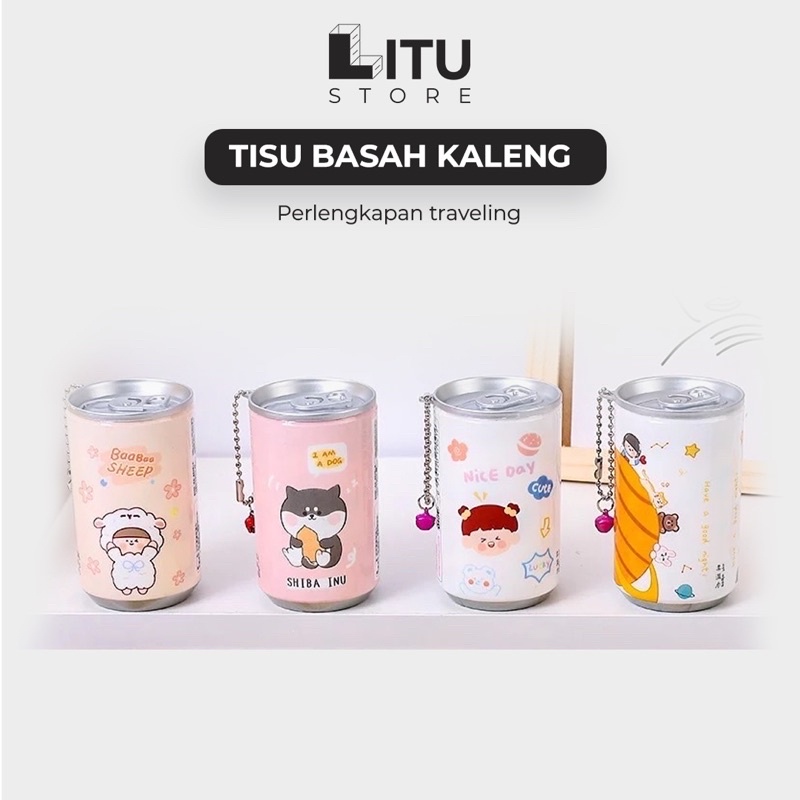 Jual tisu basah kaleng mini traveling karakter unik | Shopee Indonesia