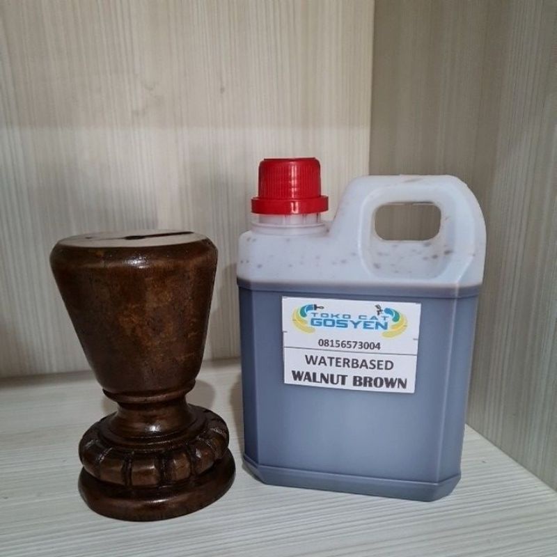 Jual CAT KAYU WATERBASE COLOR WALNUT BROWN-POLITUR AIR 1 LITER | Shopee ...