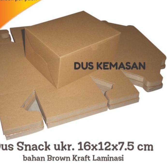 Jual New Stock Box Snack Polos 16 x 12 x 7,5 cm Kraft Laminasi ...