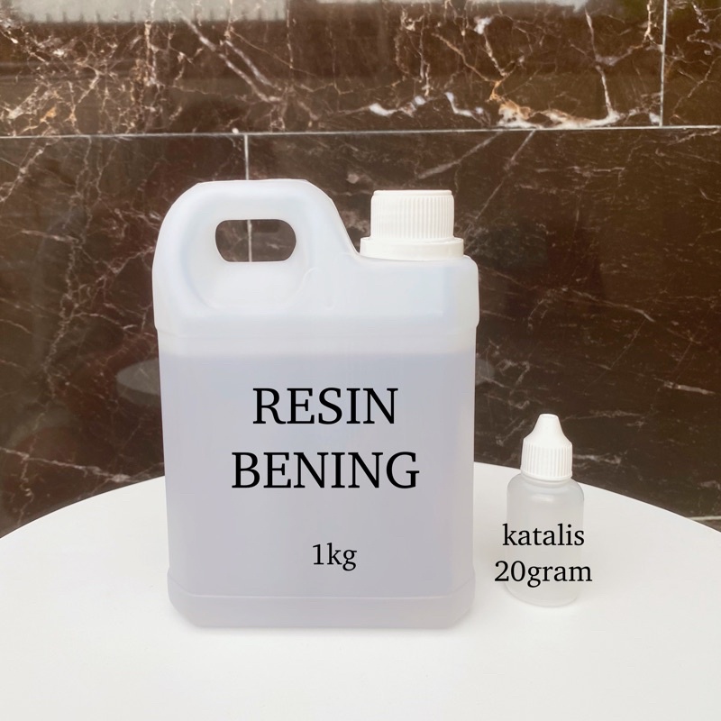 Jual RESIN SUPER BENING 1kg + katalis 20 gram / resin bening paling ...