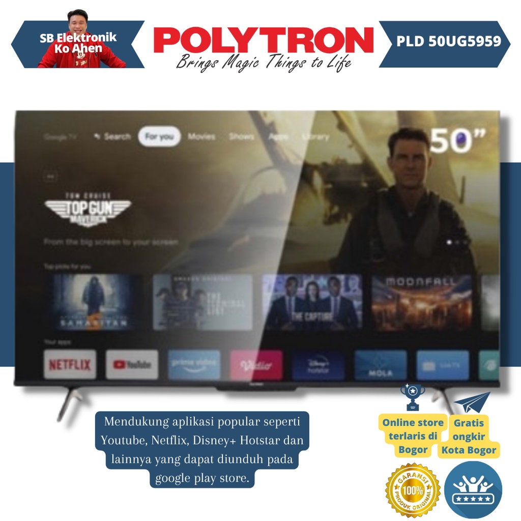 Jual POLYTRON 4K UHD Smart TV 50 Inch PLD 50UG5959 | Shopee Indonesia