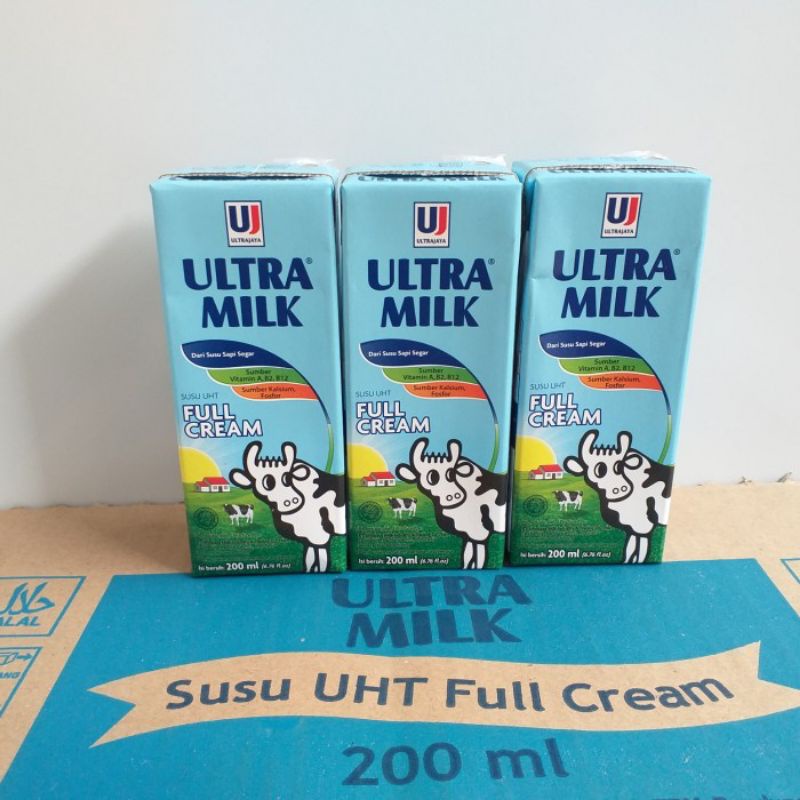 Jual Susu Ultra Full Cream 200ml kartonan. | Shopee Indonesia