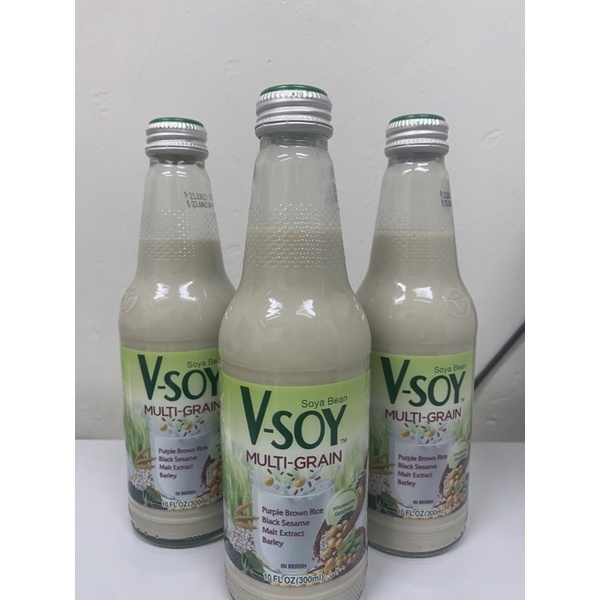 Jual VSoy susu kedelai botol kaca 300ml multi grain 300 ml V-Soy soya ...