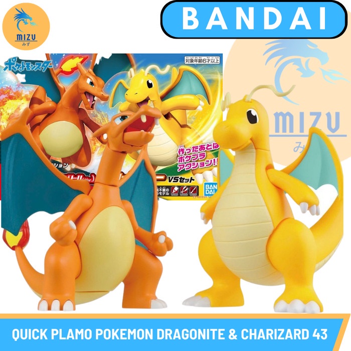 Jual Pokemon Quick PLAMO DRAGONITE & CHARIZARD - Pokepla 43 BANDAI ...