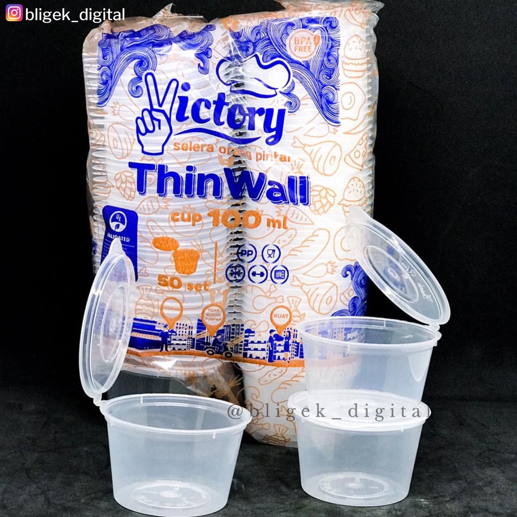 Jual Cup Saos 100 ml merk VICTORY (isi 50 pcs) | Shopee Indonesia