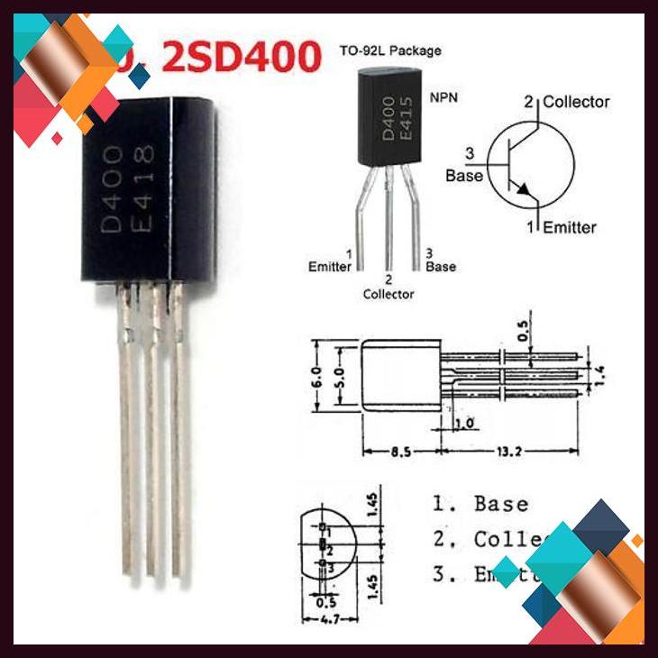 Jual [SCA] Transistor D400 2SD400 NPN Low-Frequency Power Amp TO-92MOD ...