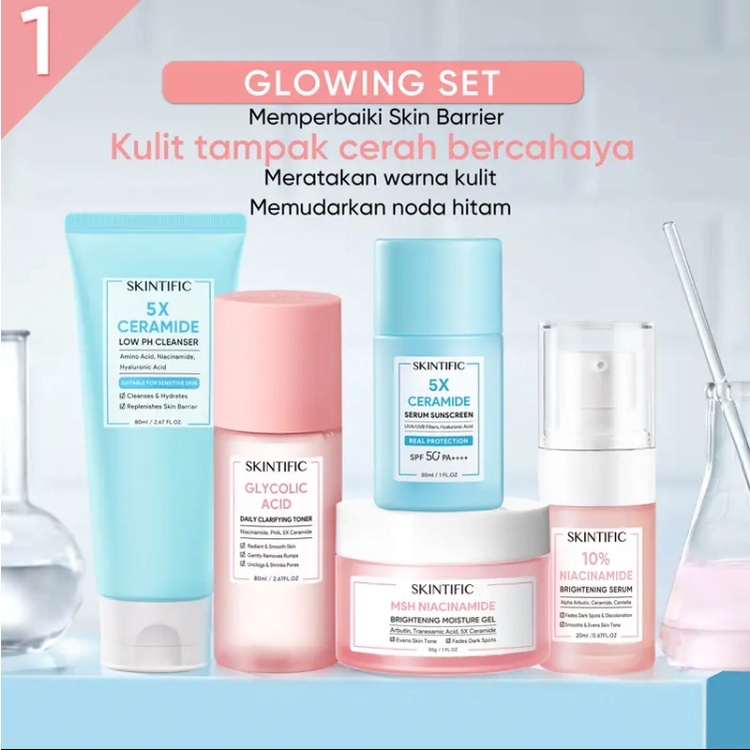 Jual SKINTIFIC 5PCS GLOWING SET | Shopee Indonesia