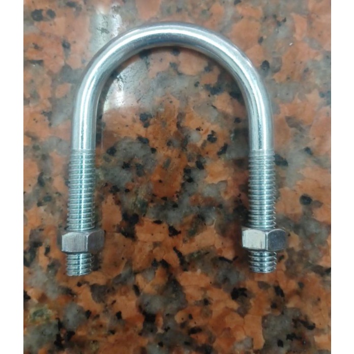 Jual U bolt + mur putih/BAUT U (3/8 X 1.1/2") | Shopee Indonesia