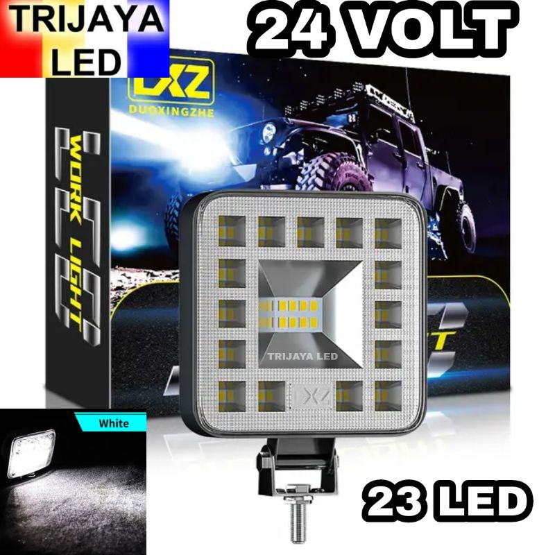 Jual Lampu Tembak Sorot 24 Volt LED CWL 23 Mata Kotak Bulat CREE Truk ...