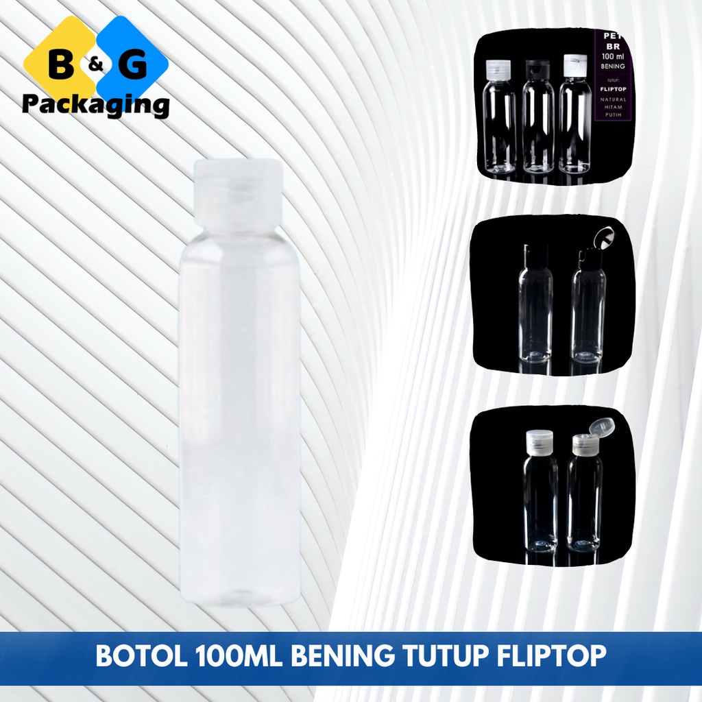 Jual BOTOL 100ML BENING FLIPTOP BENING PUTIH HITAM / BOTOL PLASTIK 100ML FLIPTOP WADAH ISI ULANG ...