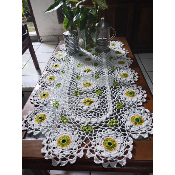 Jual Taplak Meja Runner Bentuk Oval - Desain Rajut Handmade | Shopee ...