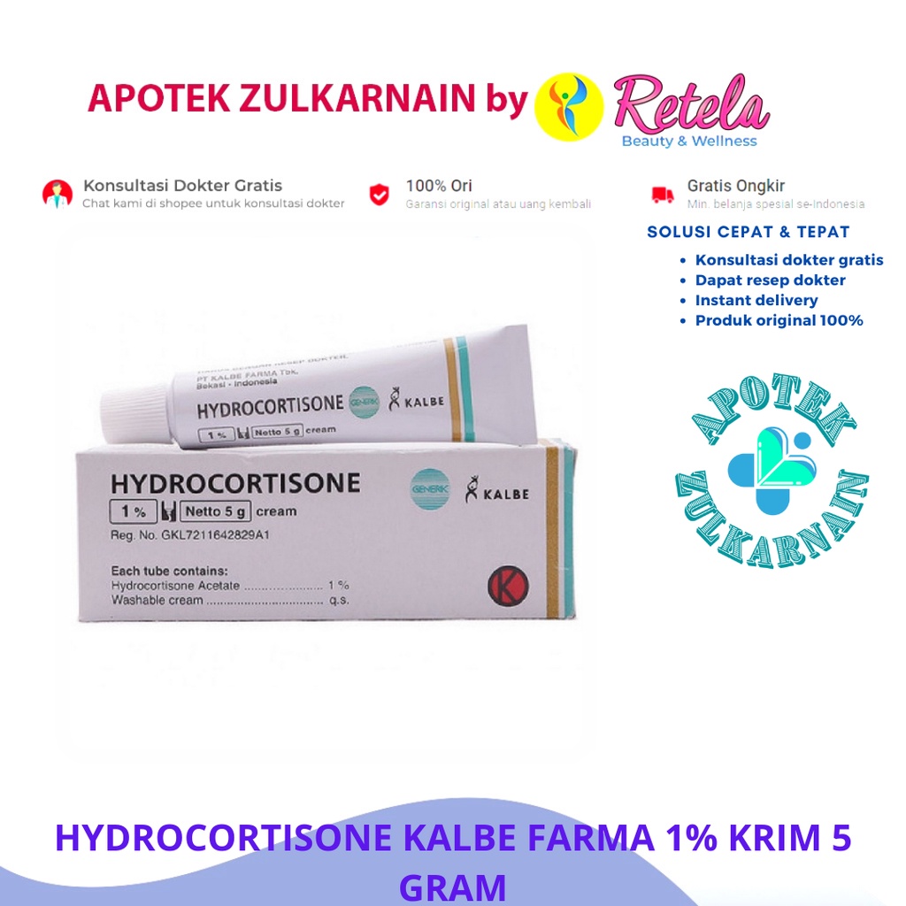 Jual HYDROCORTISONE KALBE FARMA 1% KRIM 5 GRAM Hydrocortison ...