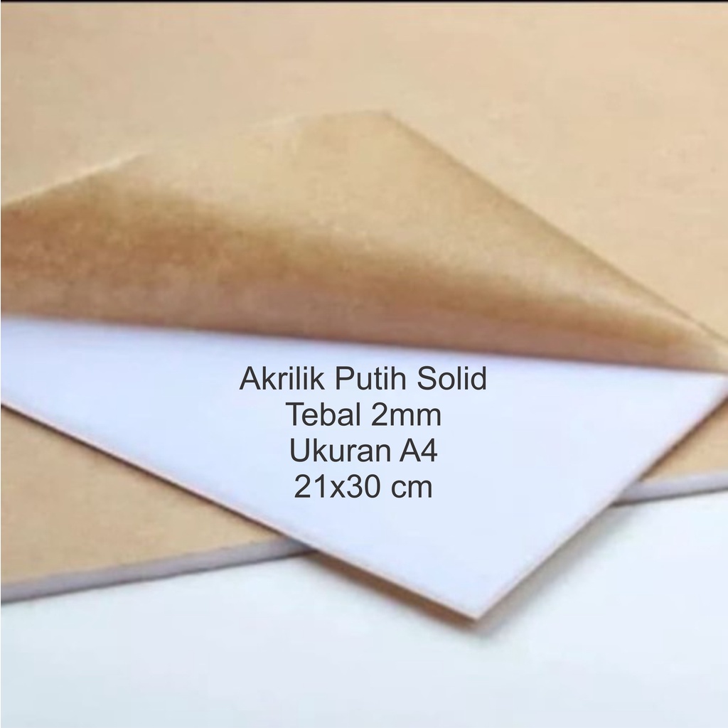Jual Akrilik Marga Cipta Putih Solid Tebal 2mm Ukuran A4 | Shopee Indonesia