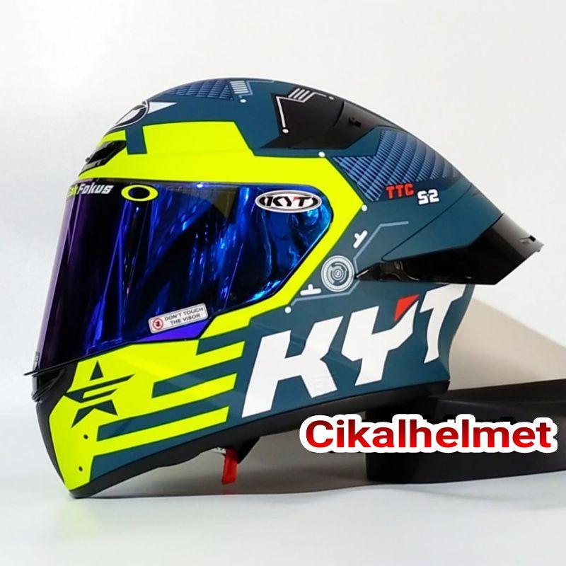 Jual KYT TT COURSE FUSELAGE MATT YELLOW PAKET GANTENG VISOR IRIDIUM + SPOILER | Shopee Indonesia