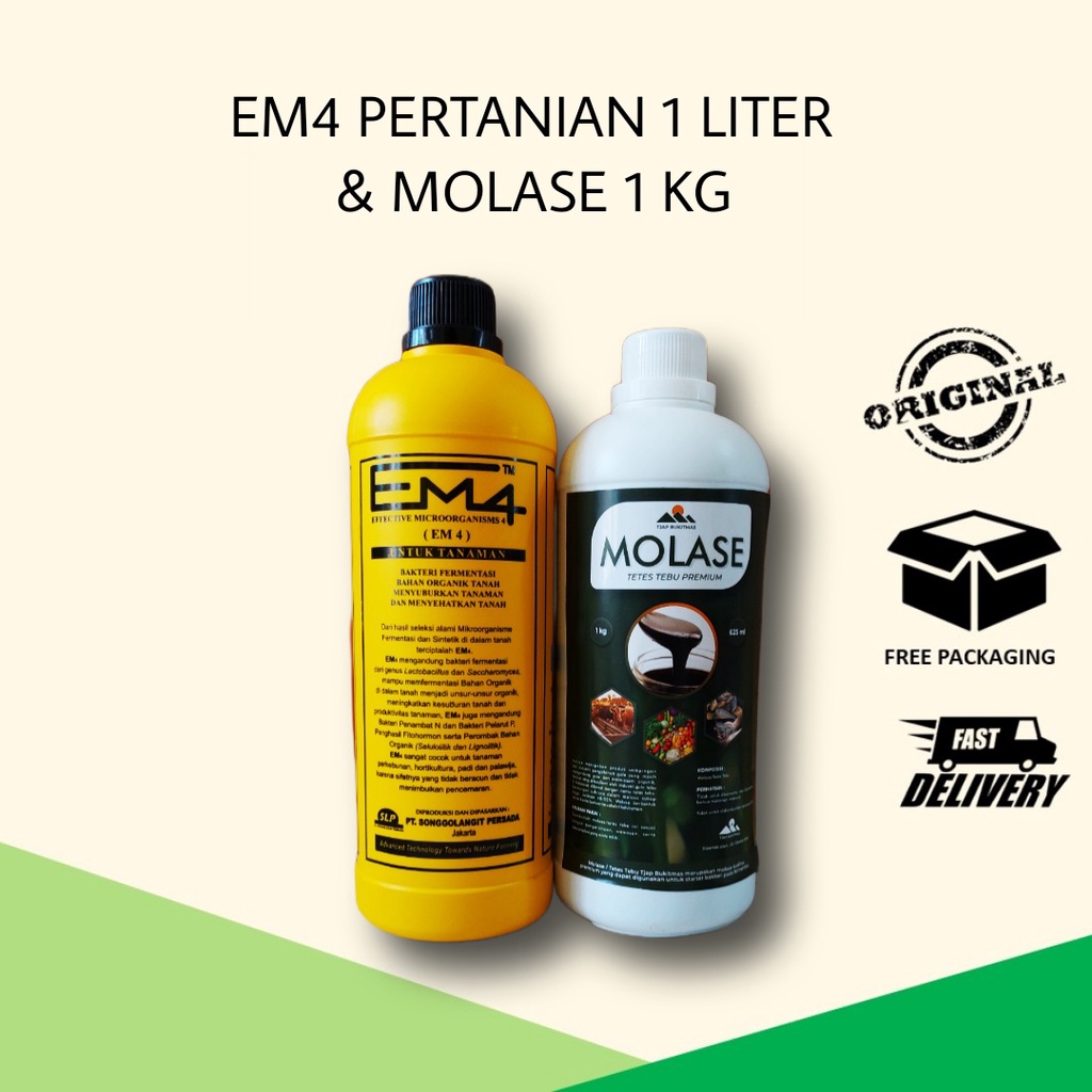 Jual Paket 1 Botol EM4 Pertanian 1 Liter dan 1 Botol Molase 1 Kg ...