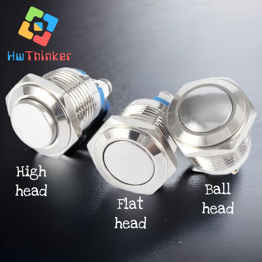 Jual Tombol Stainless Steel Metal 12mm 16mm 19mm 22mm Car Push Button ...