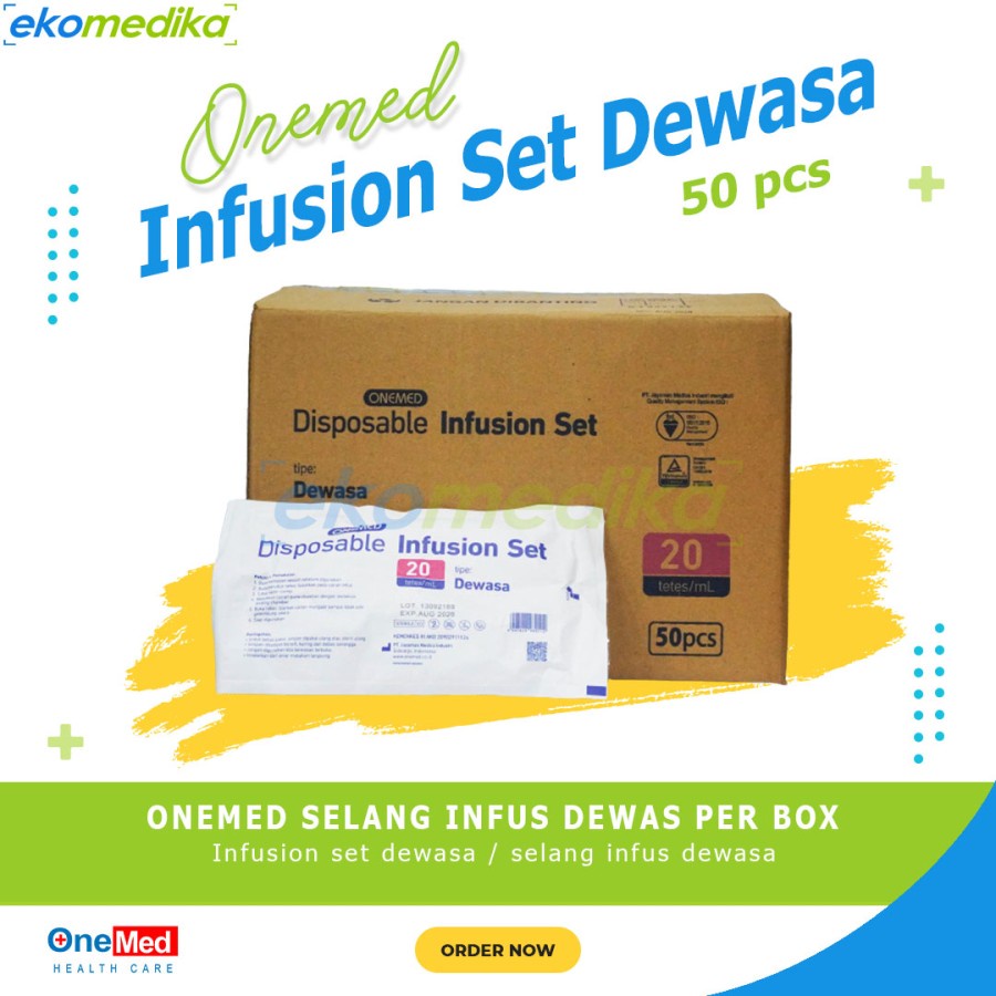 Jual Infusion Set Dewasa OneMed / Infuset / Selang Infus ONEMED Box isi ...