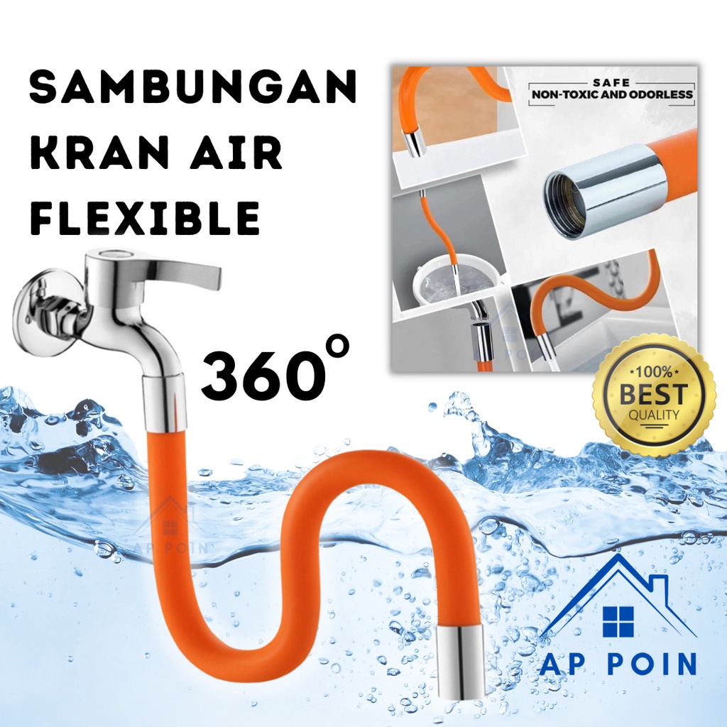 Jual SELANG KRAN AIR FLEXIBLE 20CM 30CM 50CM UNIVERSAL 360 / SELANG AIR FLEKSIBEL EKSTENSI KERAN ...