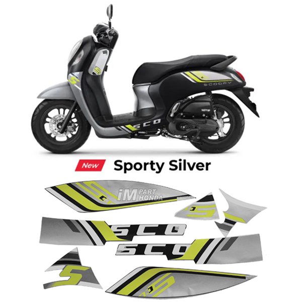 Jual Stiker Scoopy eSP LED K2F 2023 Hitam Silver Sporty Silver | Shopee ...