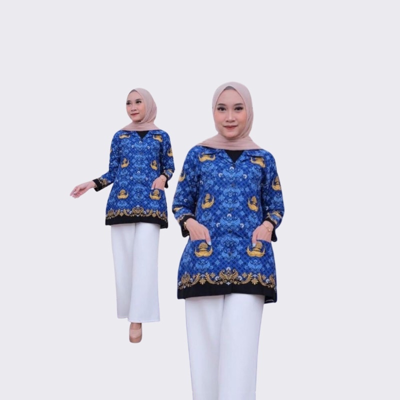 Jual Korpri terbaru 2023 wanita kemeja Baju blues cewek dress perempuan seraga kerja modern ...