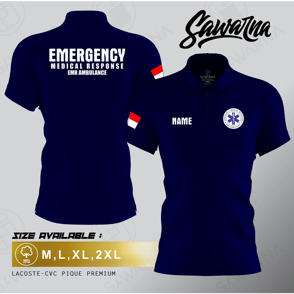 Jual Poloshirt / Kaos Polo Kerah Driver Ambulance EMERGENCY MEDICAL ...