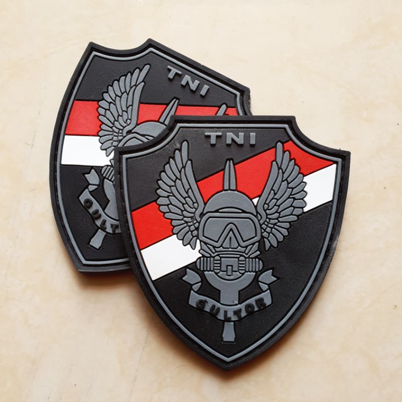 Jual patch rubber logo gultor tni - raider - tempelan emblem karet ...