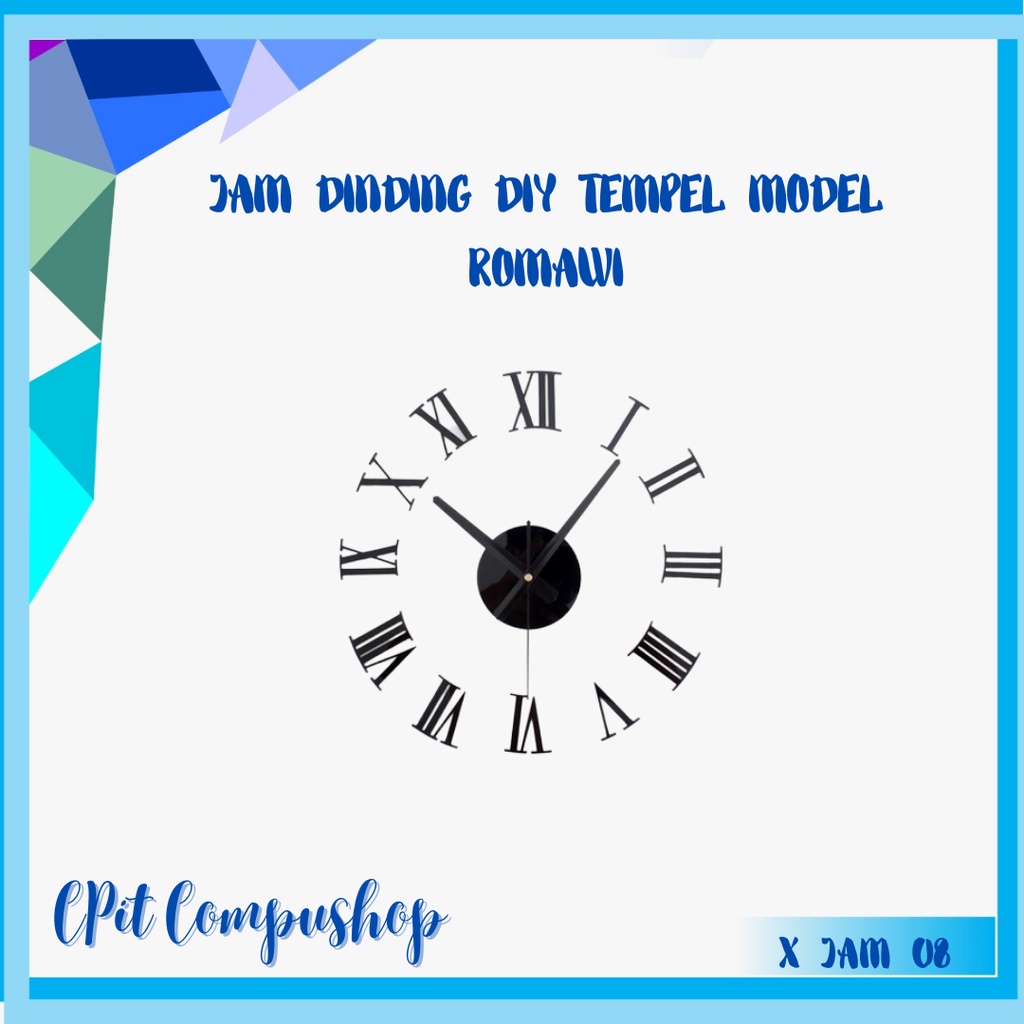 Jual Jam Dinding Tempel DIY analog 3D Giant Modern Clock / Jam Dinding ...