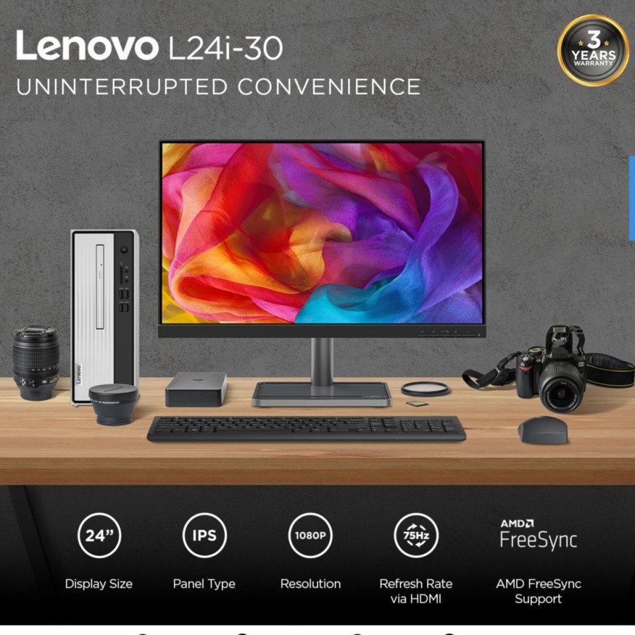 Jual Lenovo L24i-30 24" IPS LED Monitor 1080p FHD 75Hz L24i 30 HDMI 23. ...