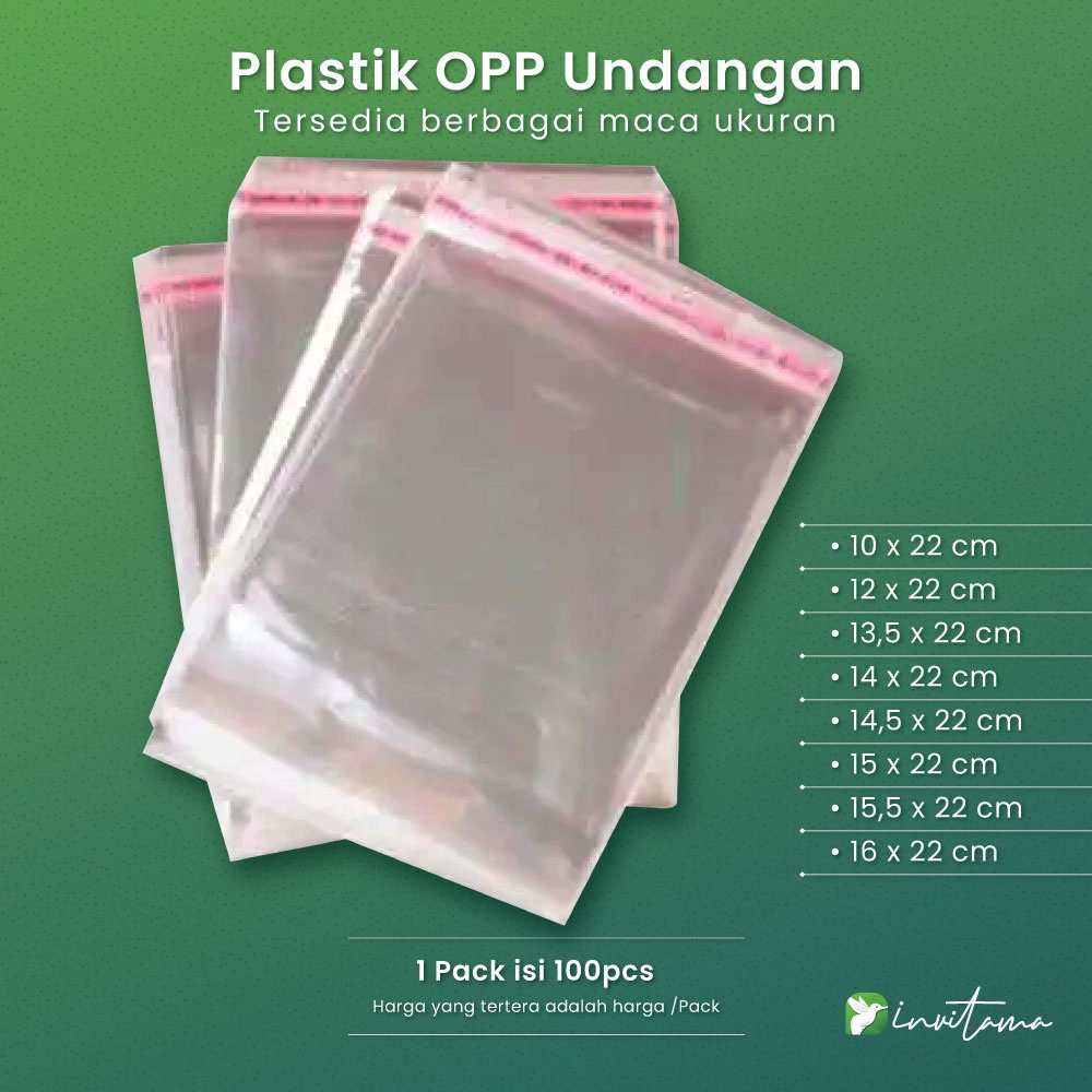 Jual Plastik OPP Lem Undangan Pernikahan ukuran panjang 22 cm lebar ...