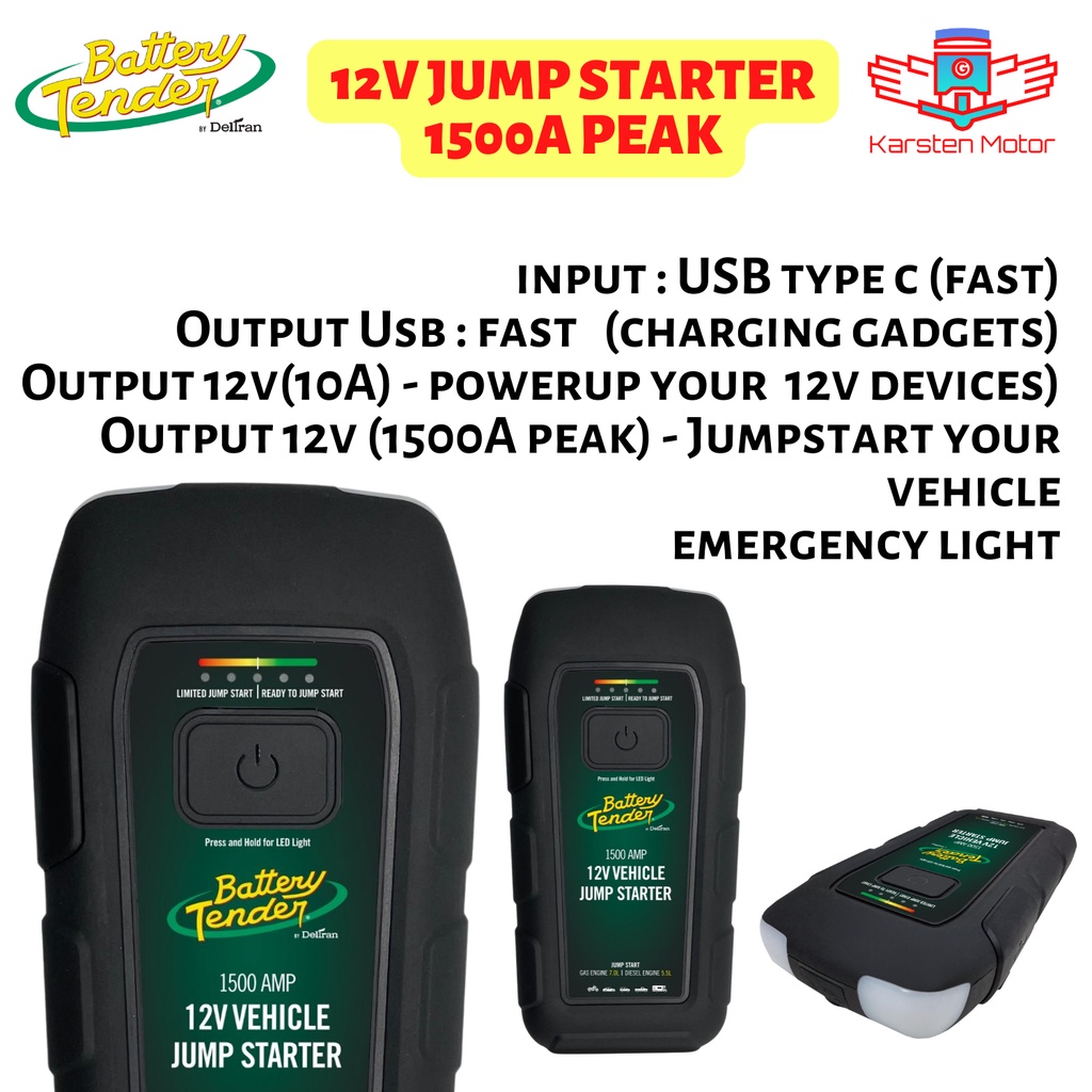 Jual Jumper aki 12v Power Bank aki Mobil - 1500A peak - (Full set+tas ...